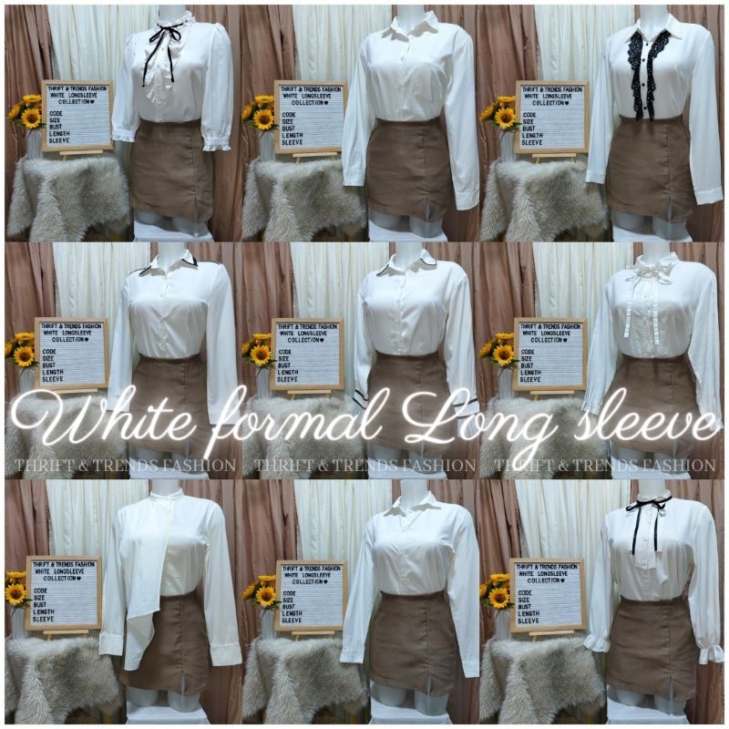 White Long Sleeve/ White Formal Long sleeve / White office attire (4th ...