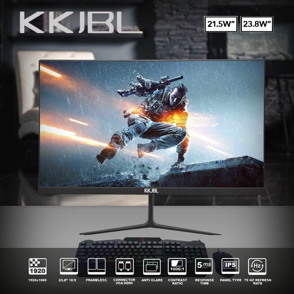 KKJBL&JEAANSP Full HD LED Gaming Monitor 19inch/22inch/24inch 75Hz 22V8 ...