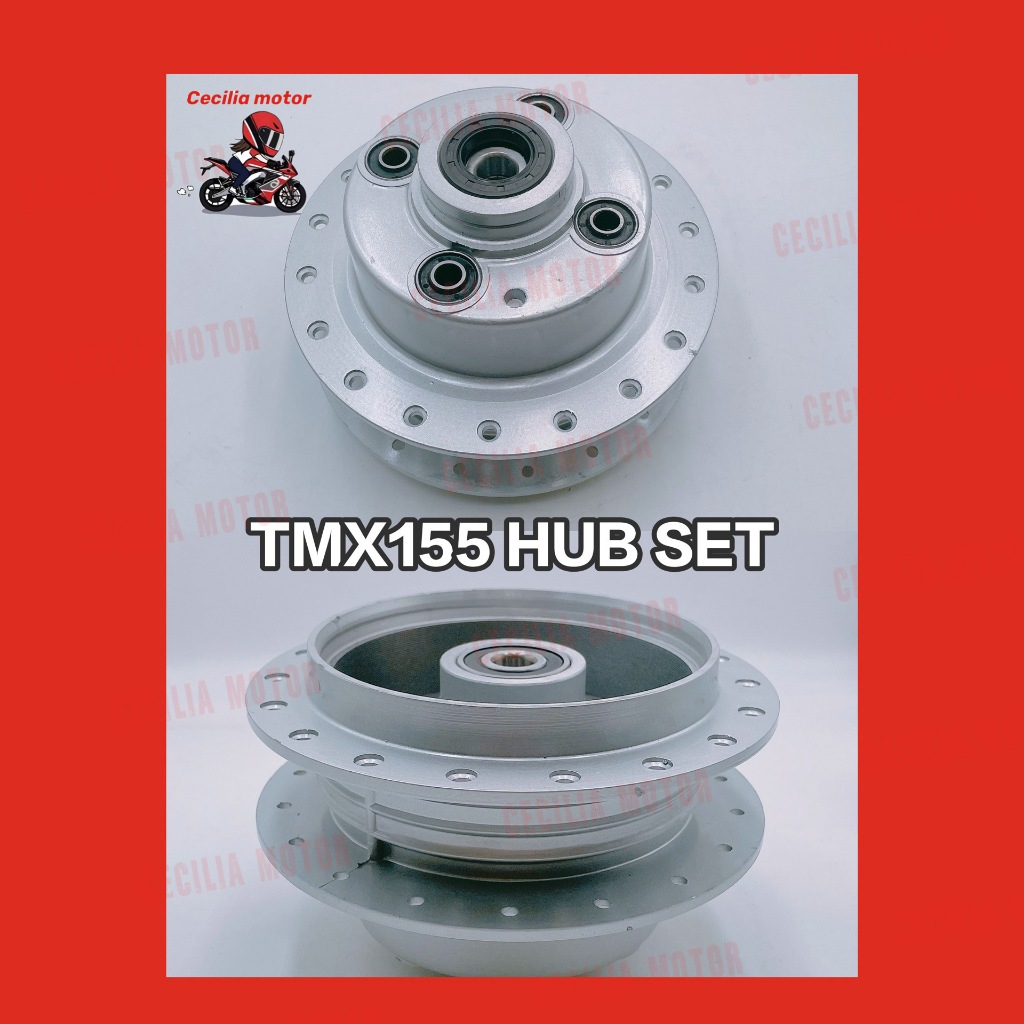 MOTORCYCLE PARTS REAR HUB SET FOR TMX155 SET WITH BEARINGS & SPACER ...