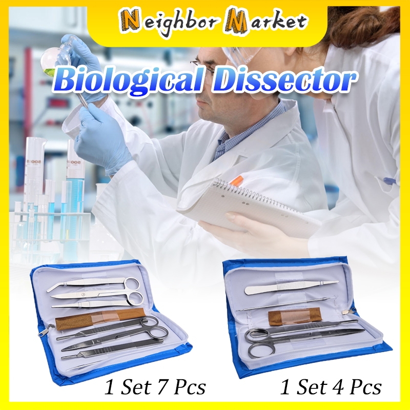 7Pcs Stainless Steel Dissecting Dissection Kit Set Biology Student Lab ...