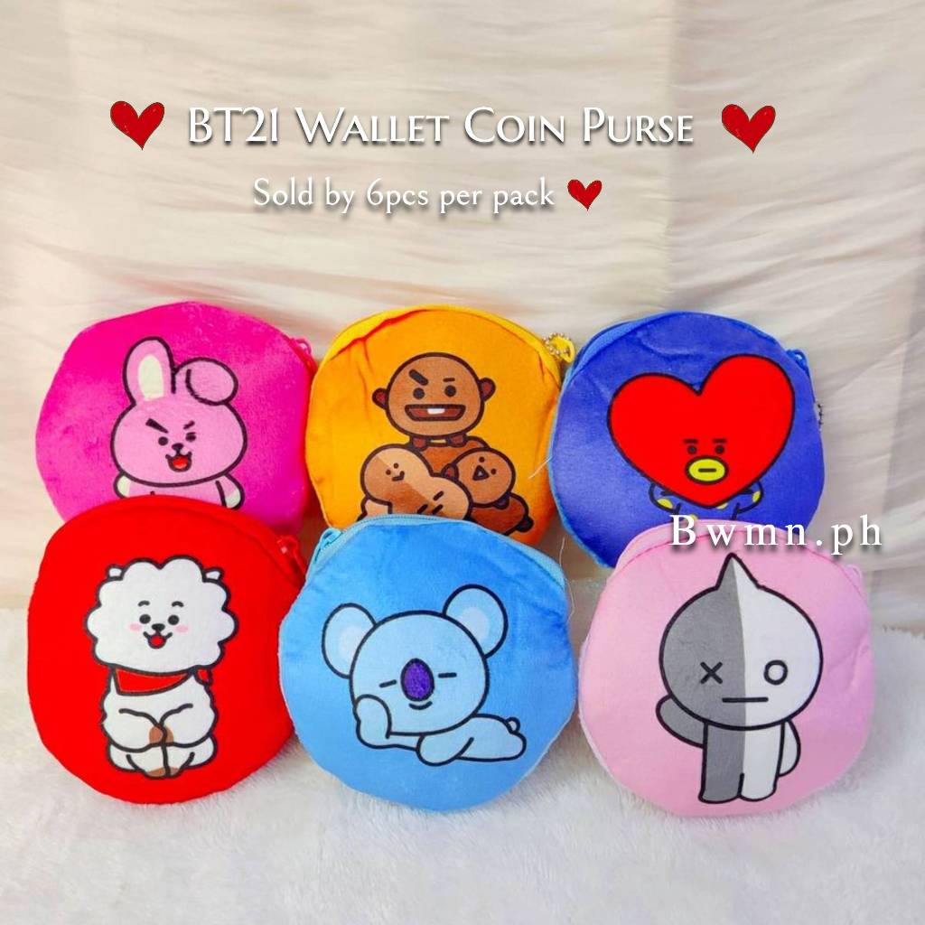 Bwmn.ph 6pcs Wholesale BT21 Sanrio Domo Stitch Mickey Wallet Coin Purse ...