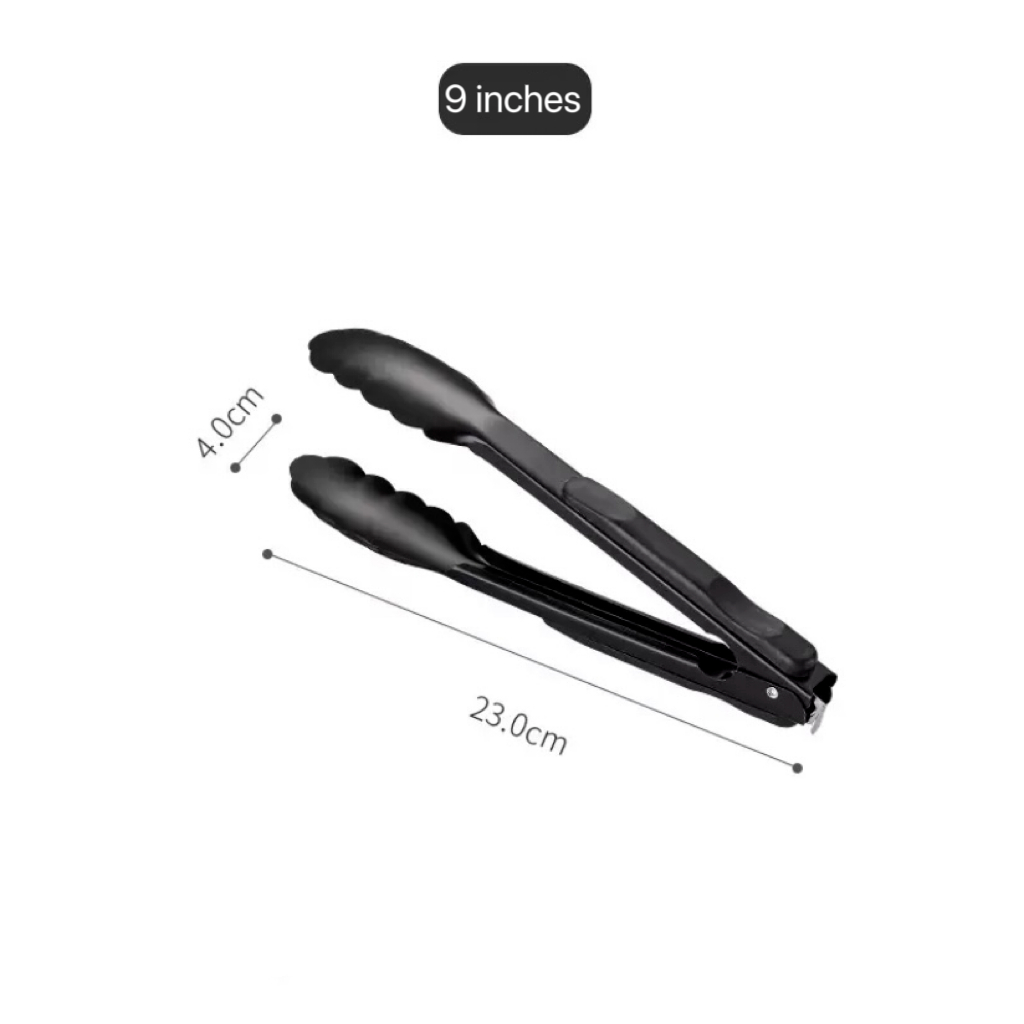 9/12/14inch black food tong,food clamp,clip kitchen tong,BBQ tongs,with ...
