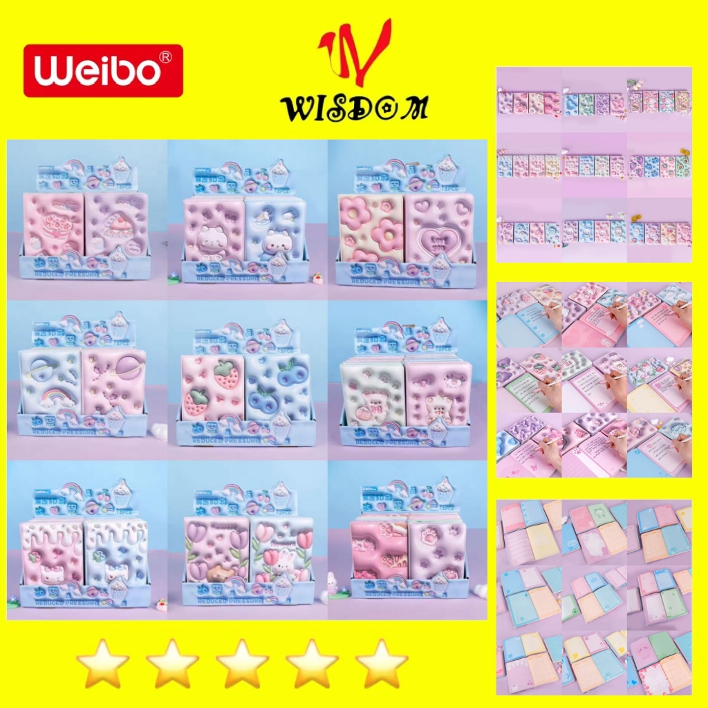 WISDOM WEIBO WB-95561 3D RELIEVE STRESS NOTEBOOK 130mmX183mm | Shopee ...