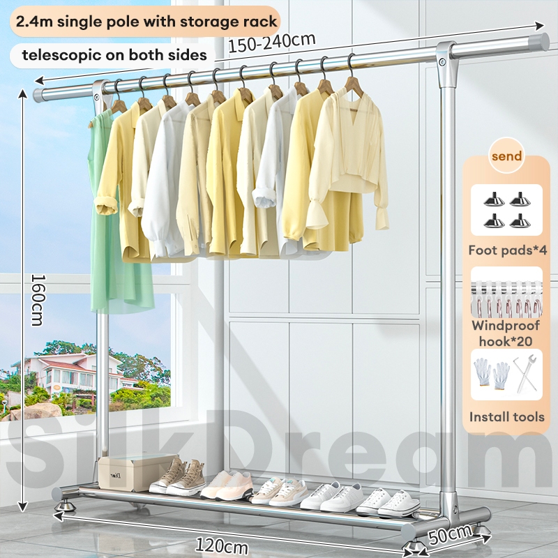 Foldable Sampayan Stainless Steel Clothes Rack Laundry Drying Stand ...