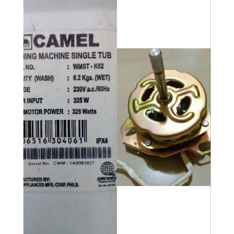 camel model WMST-K62 6.2kg wash motor pure copper 100% wash parts ...