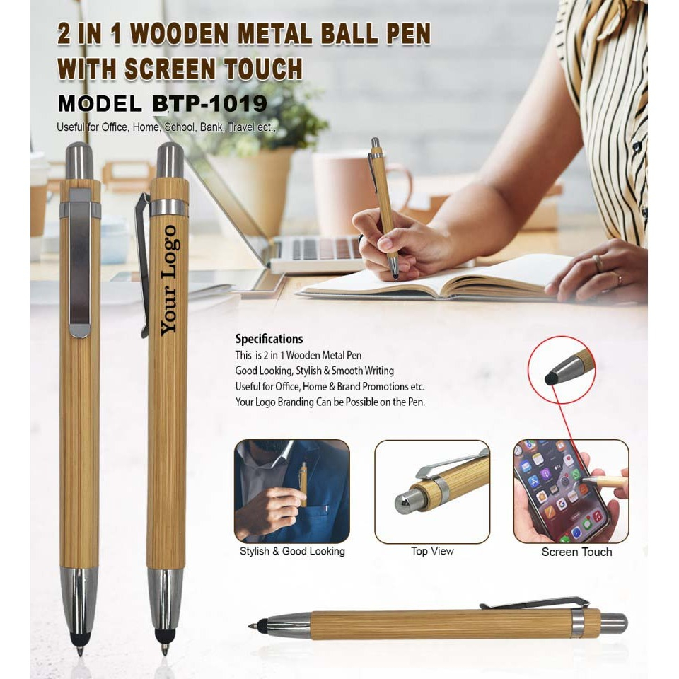 Bamboo Pen with Soft Touch Stylus (2in1) BTP-1019, BTP-913 | Shopee ...