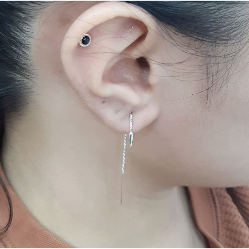 Unisilver 925 Sterling Silver Chain Earrings 38mm (LE695-1001) | Shopee ...