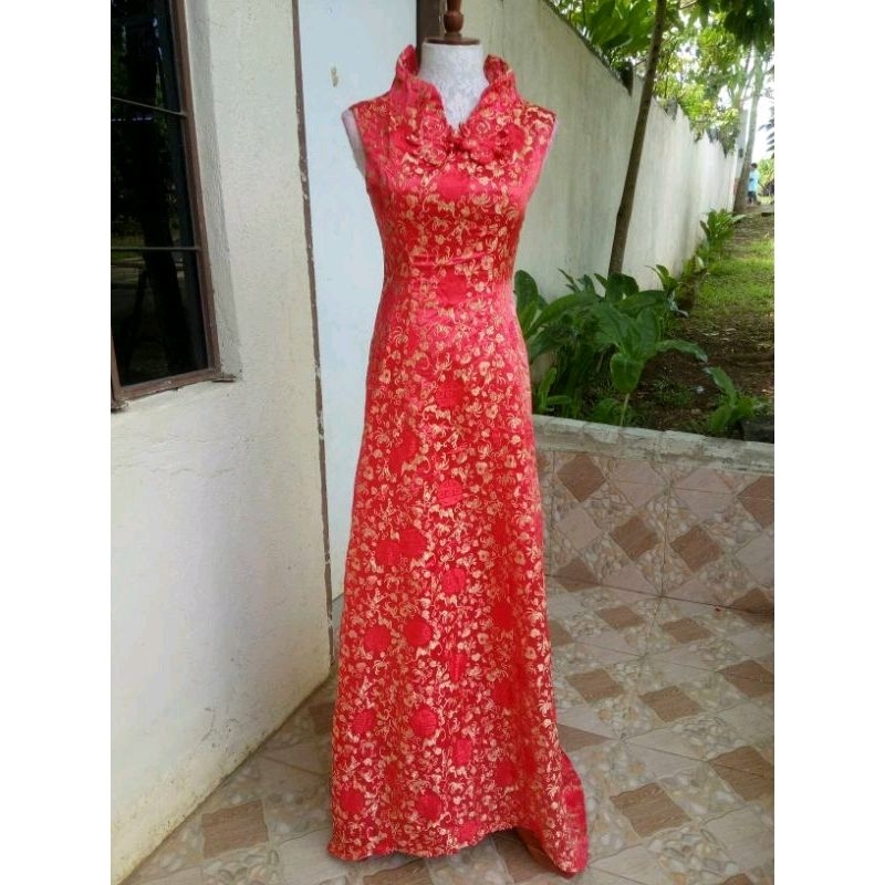 Red Long Dress A-Line Evening Dress Birthday Photoshoot Wedding ...