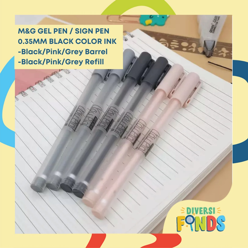 1Pc M&G Sign Pen / Gel Pen or Refill 0.35mm- ALL BLACK INK - Black ...