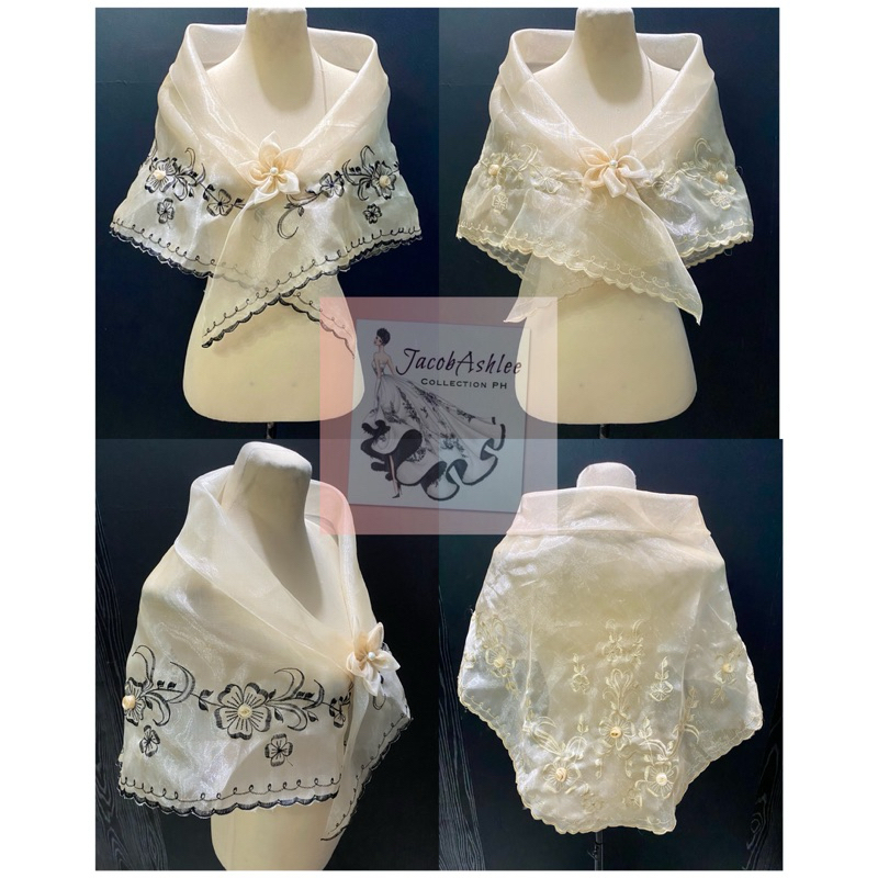 Filipiniana Alampay | Traditional Shawl with flower brooch | Shopee ...