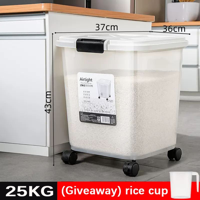 10kg 25kg large capacity rice storage box thickened rice tank insect ...