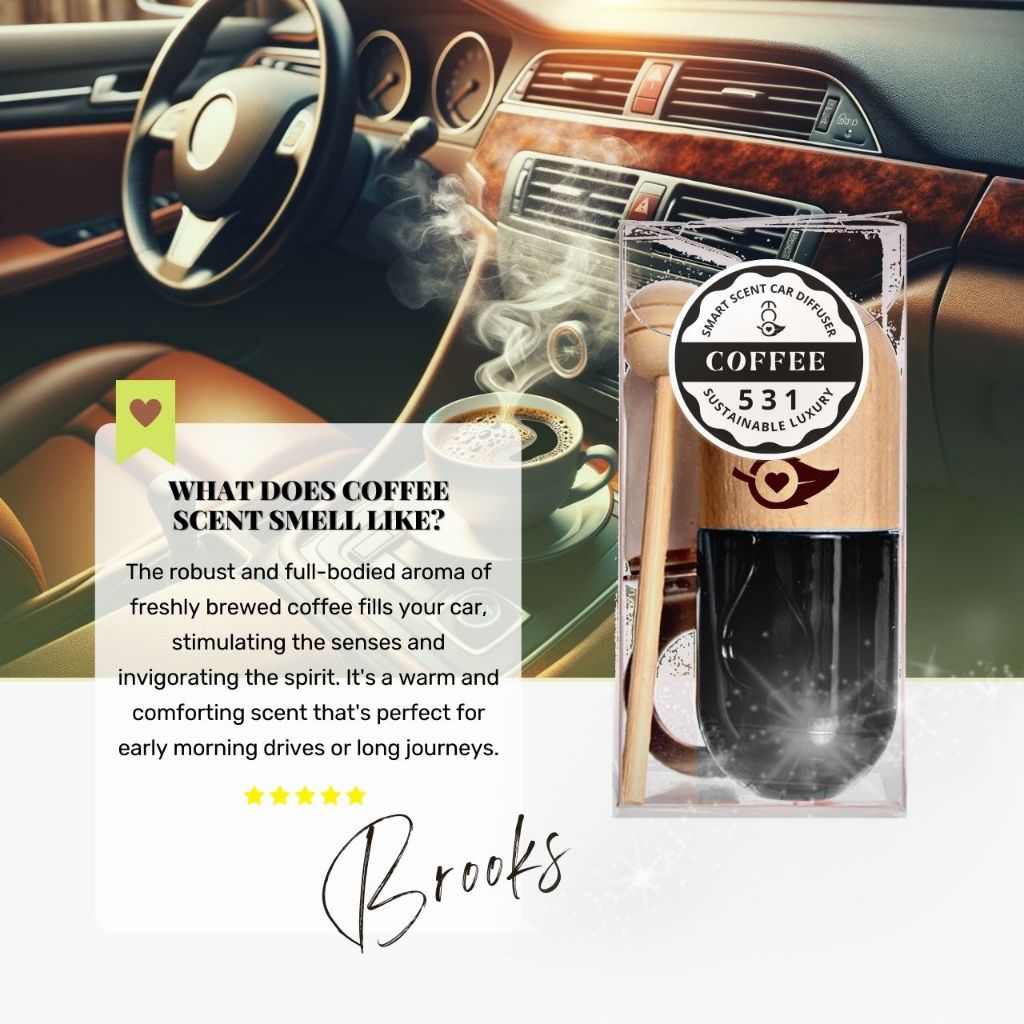 COFFEE Car Hanging Diffuser Vent Clip Smart Scent Provides Long Lasting ...