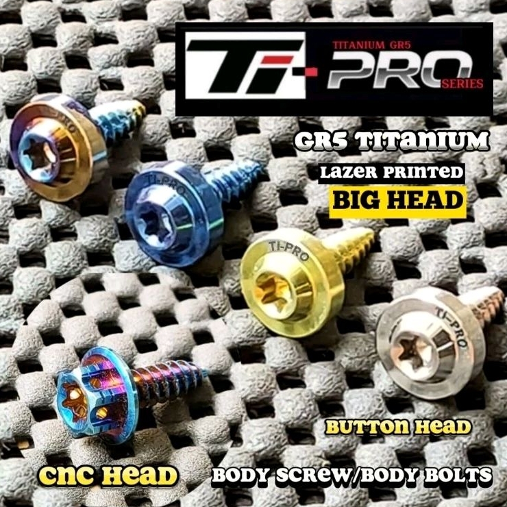 Gr5 Titanium Ti-Pro Series 4x15 and 5x15 Lazer Printed body screw bolts ...