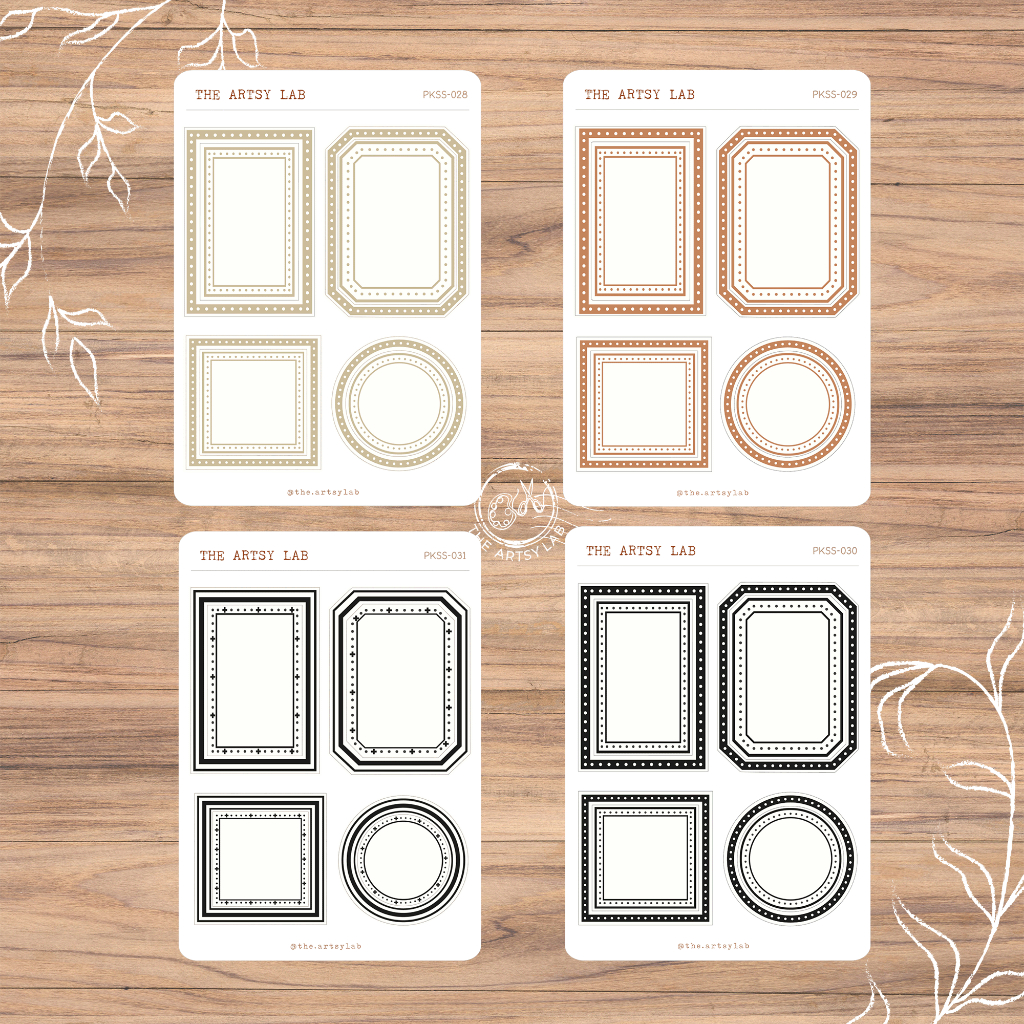 Basic Frames Sticker Sheets, Journal, Scrapbook, Planner, The Artsy Lab ...