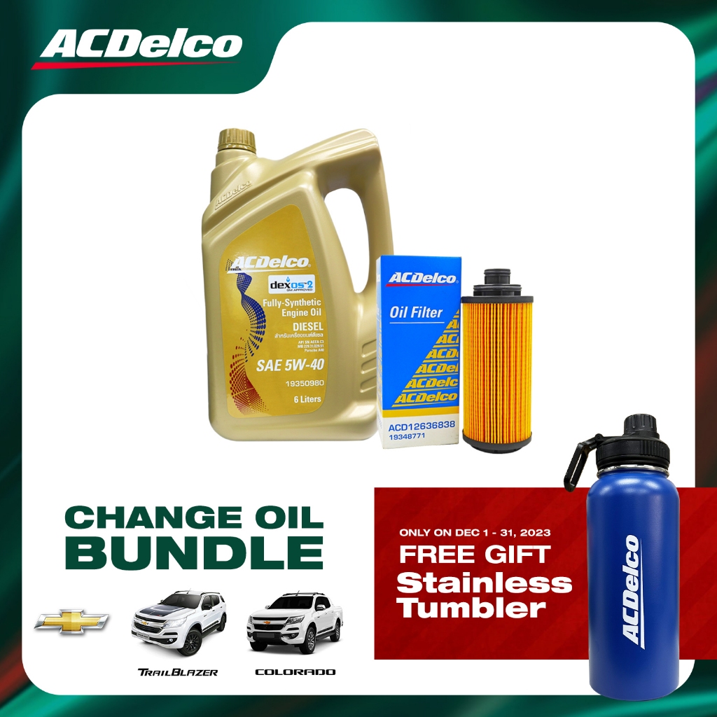 ACDelco 5W-40 Dexos 2 Change Oil Bundle for Chevrolet Trailblazer ...