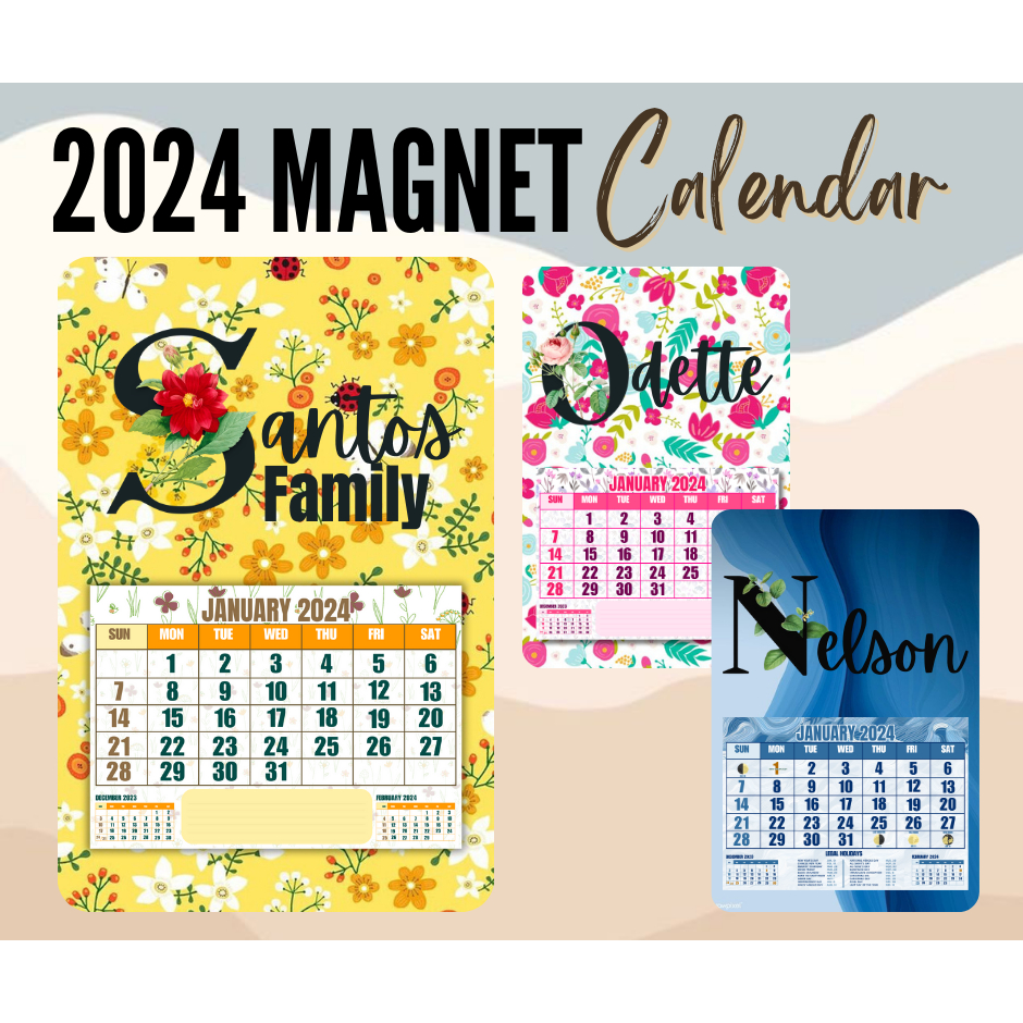 2024 MINI REF MAGNET CALENDAR | FRIDGE CALENDAR | Shopee Philippines