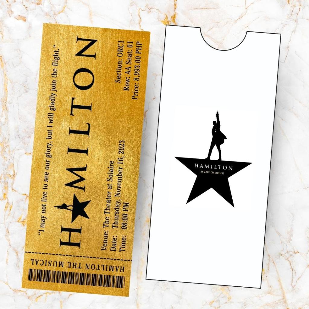 HAMILTON customizable souvenir ticket commemorative memorabilia ...