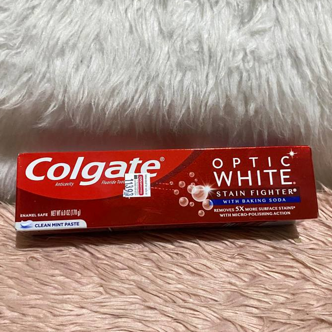 Colgate Optic White Stain Fighter with Baking Soda Toothpaste, Clean ...