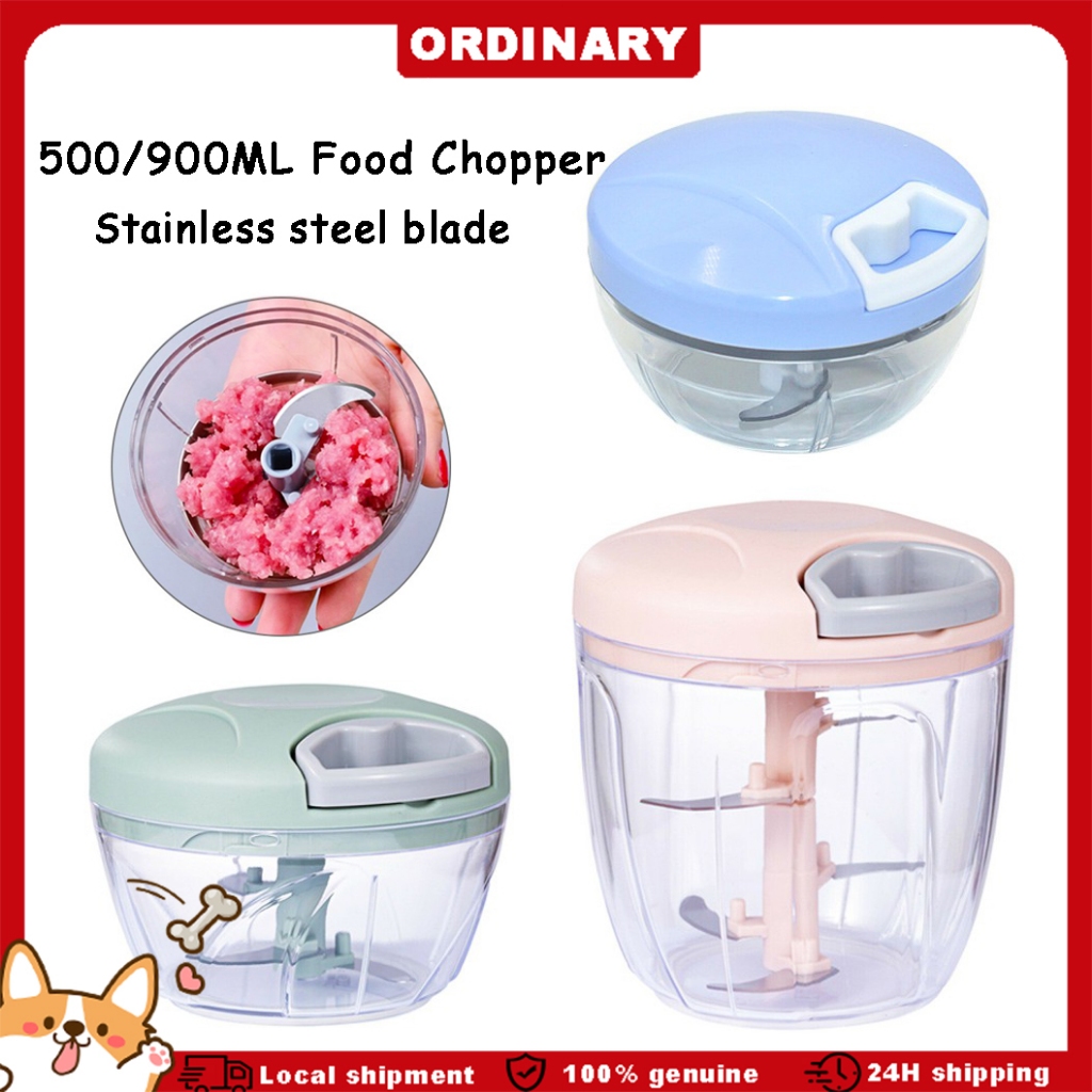 900ML Multi-function Food Processor Vegetable Hand Chopper Manual Rope ...