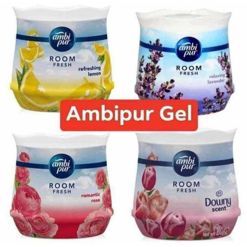 Ambipur Room Air freshener Gel/Romantic Rose/Refreshing Lemon/Relaxing Lavender/Downy Scent/180g ...