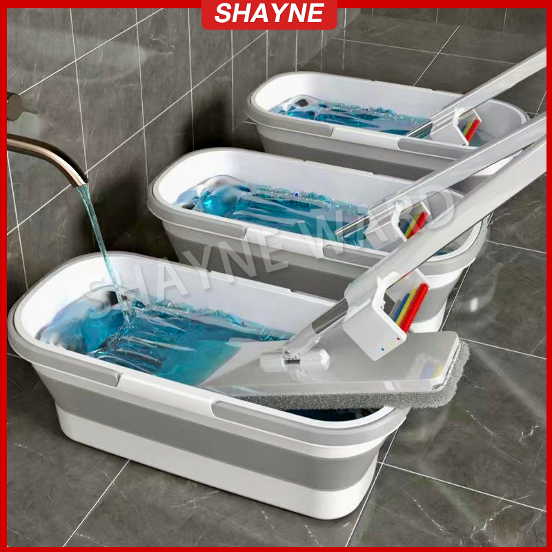 Foldable mop bucke silicone washing mop bucket rectangular mop basin ...