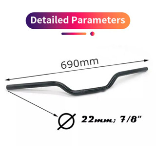22MM Universal Motorcycle Refit Handlebar Retro Black Modified Handle ...
