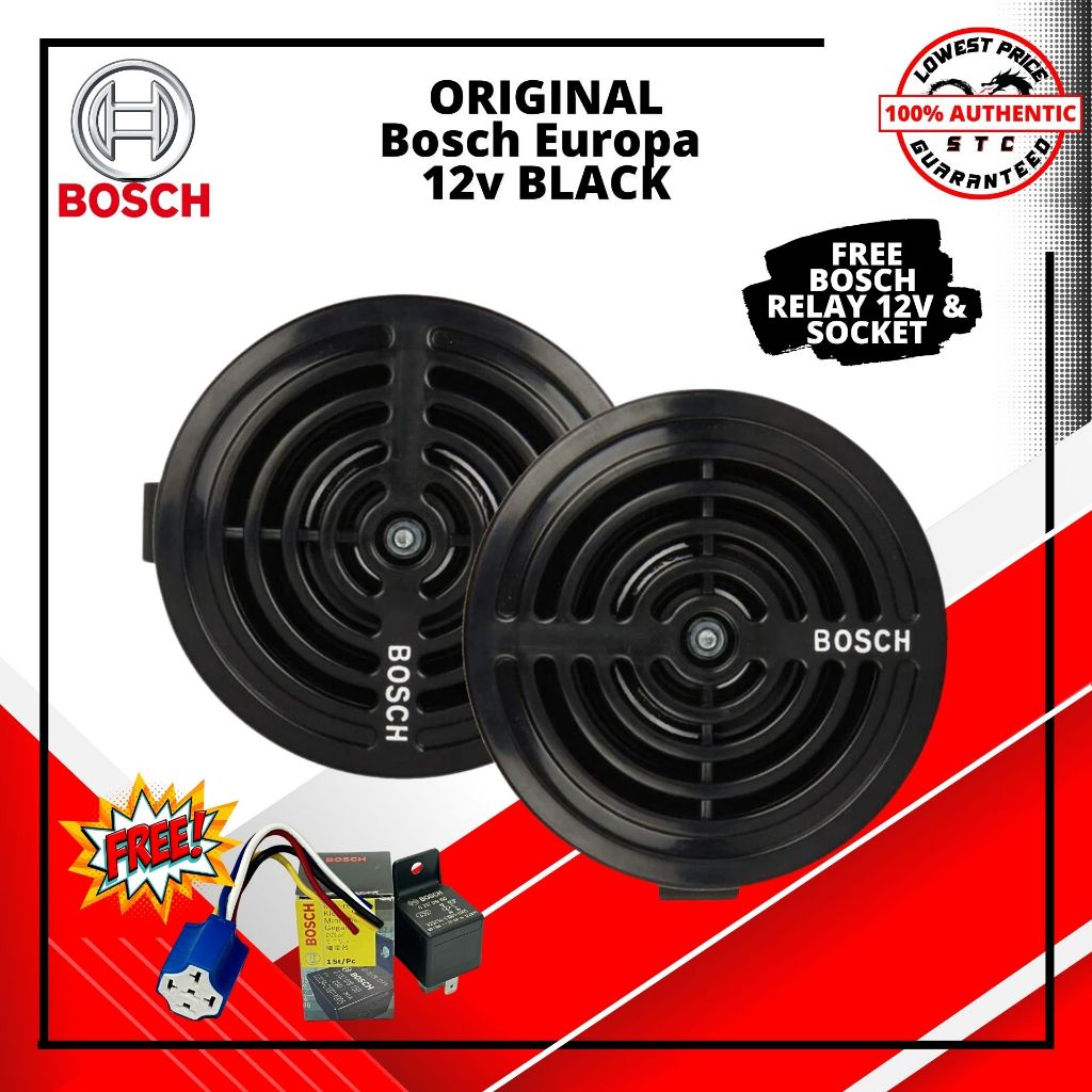 Bosch Europa Horn 12v BLACK with FREE Bosch Relay 12v and Relay Socket | Shopee Philippines