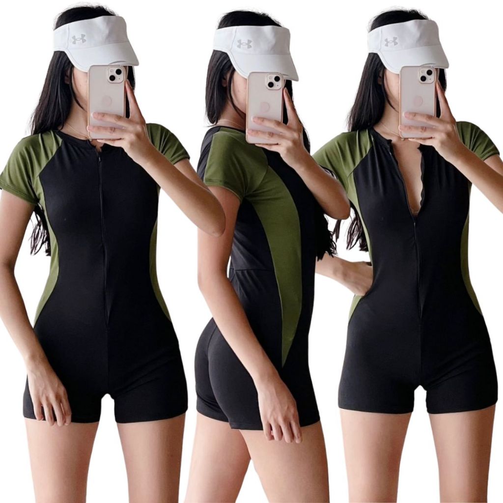 LESEKA Cora Zipper Rashguard Swimsuit For Womens nylon Spandex Fabric ...