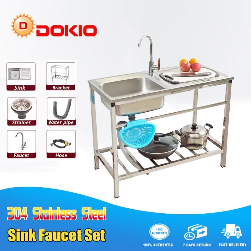 Stainless Steel Kitchen Sink With faucet Stand Countertop Portable ...