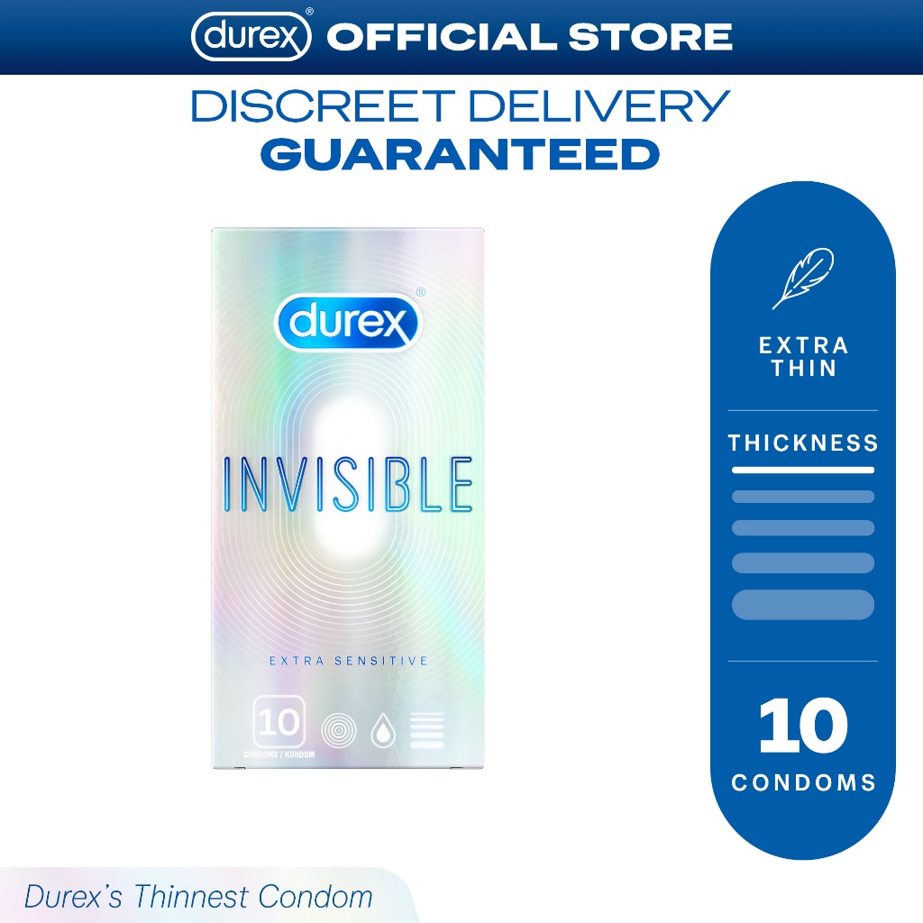 Durex Invisible Extra Thin Extra Sensitive Lubricated Condoms 10s | Shopee Philippines