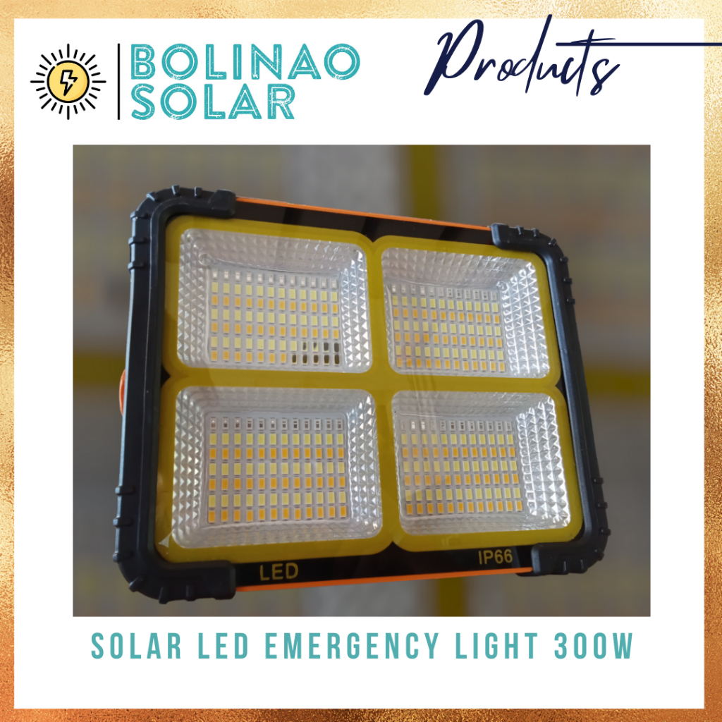 Solar LED Emergency Light 300W 4 Module w/ USB C-Type cable | Shopee ...