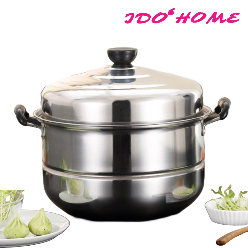 Stainless Steel Stack Steam Pot Set Saucepot Double Boiler | Shopee ...