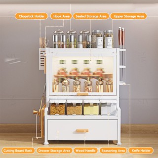 Siv 2/3-Tier Spice Cabinet Rack Kitchen Condiments Seasoning Storage ...