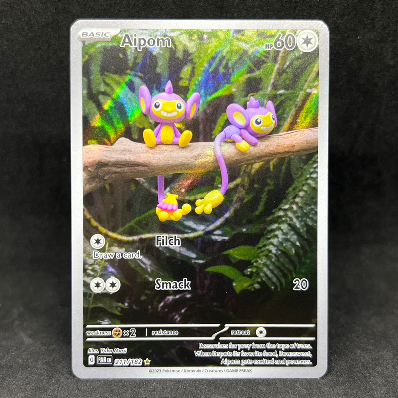 Pokemon TCG Aipom Illustration Rare 211/182 2023 Scarlet & Violet ...
