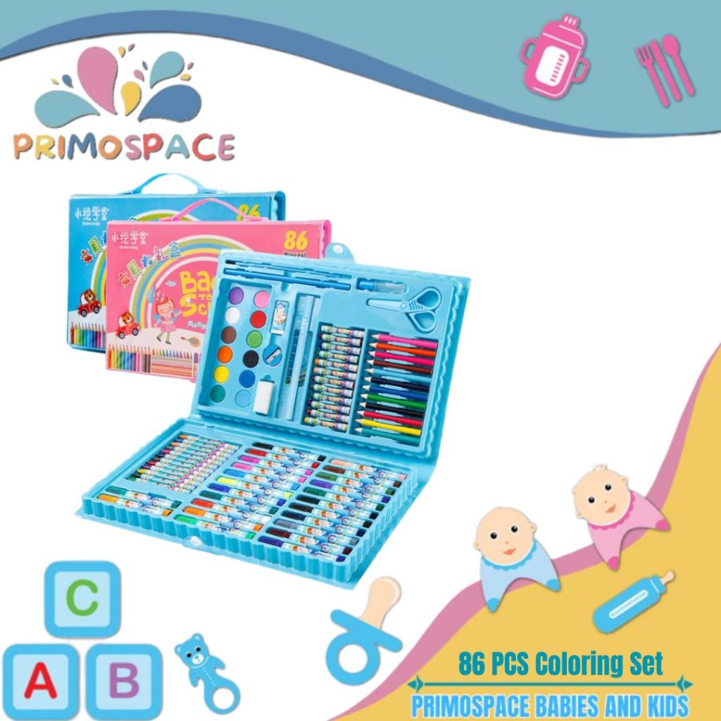 PrimoKids / 86 pcs Kids Colouring Set Painting Water Drawing Set for ...