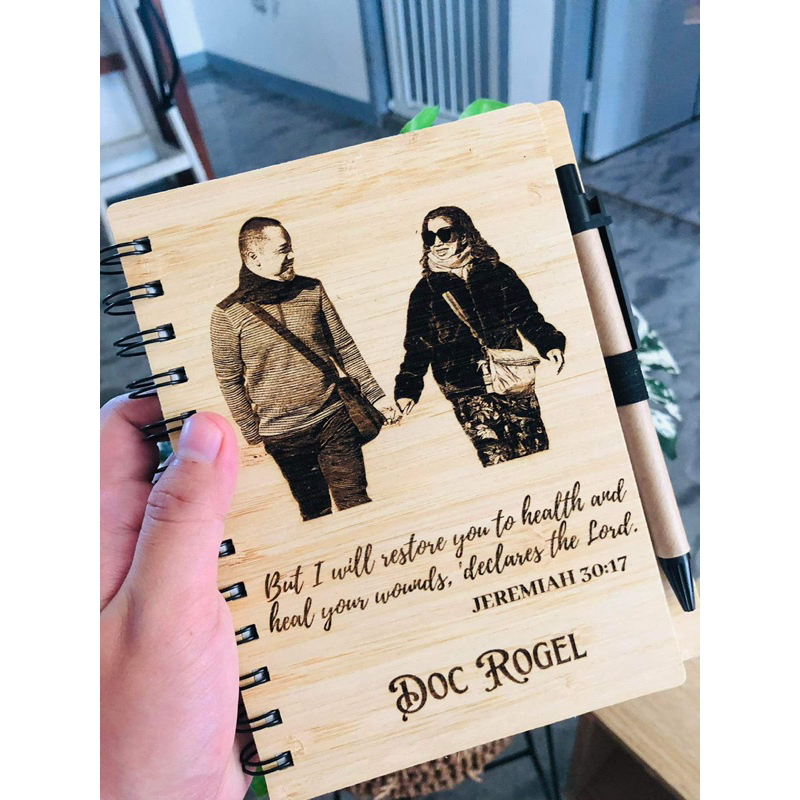 Personalized Wooden Engraved NOTEBOOK w/ PEN | Shopee Philippines