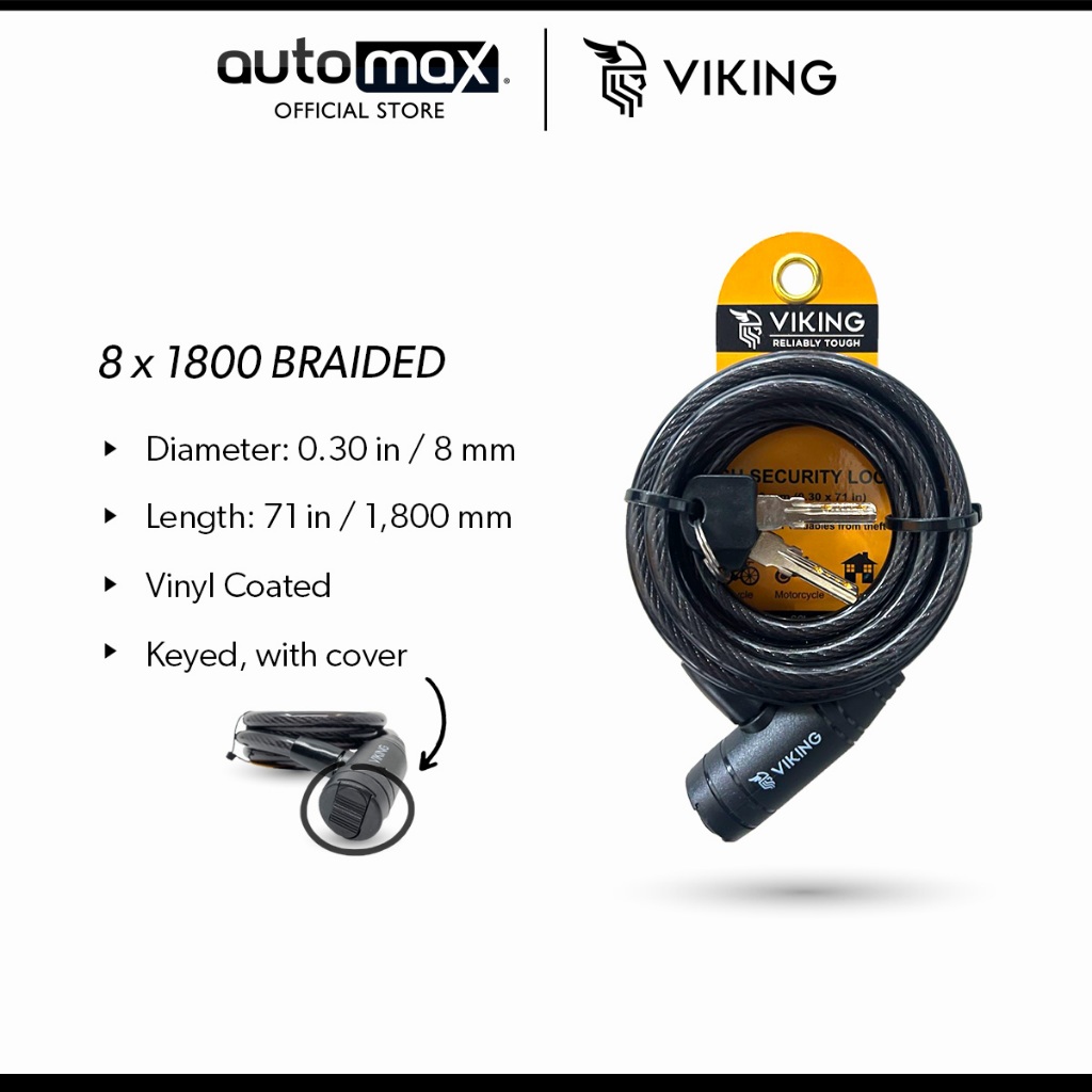 Viking Bicycle/Bike/Motorcycle/Door/Anti Theft/Security Steel Cable ...
