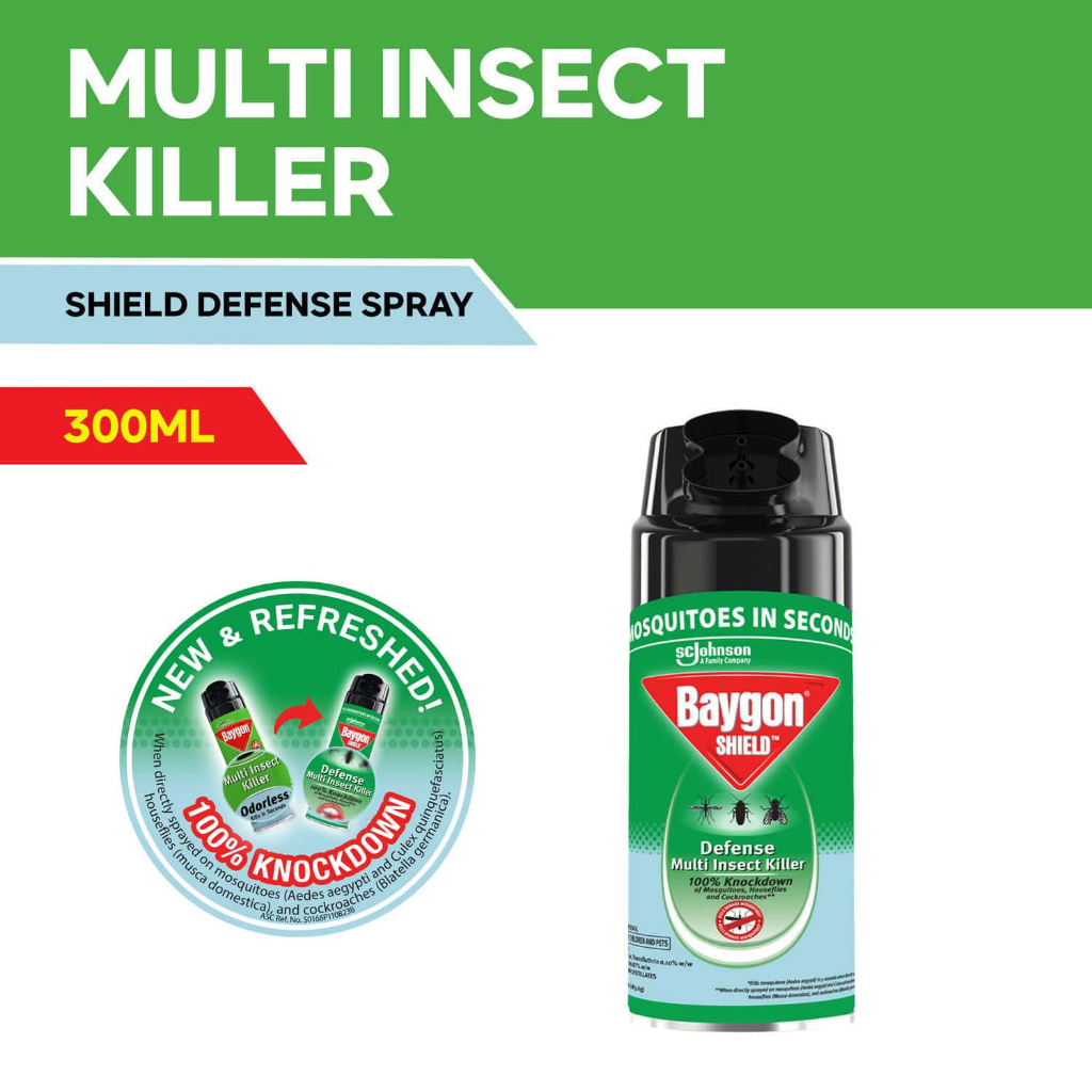 Baygon Shield Defense Multi-Insect Killer - 300 ml | Shopee Philippines