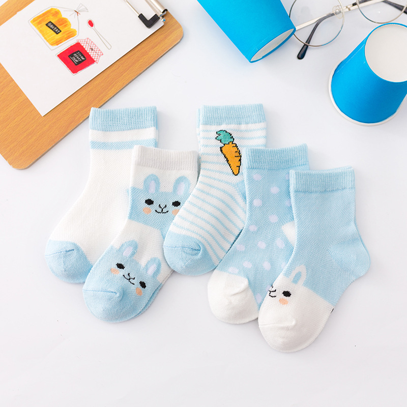 5 Pairs/Set Cute Soft Infant Kids Cotton Baby Socks Newborn 0-3 Years ...