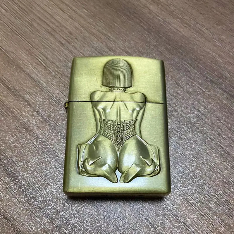 Kimigo Sexy Kerosene Lighter Sitting Woman Sexy Back Refillable Lighter Handy Lighter With High