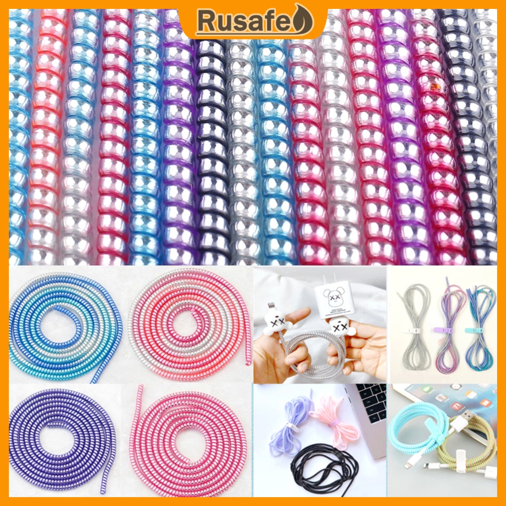 Spiral Charger Cable Earphone Headset Cord Protector Winder Organizer ...