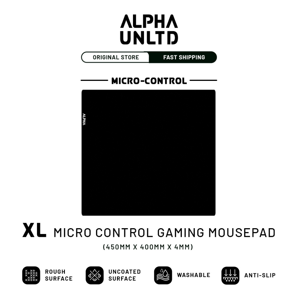 Alpha Unltd Gaming Mousepad XL | MICRO-CONTROL | (450x400x4mm) | (Rough ...