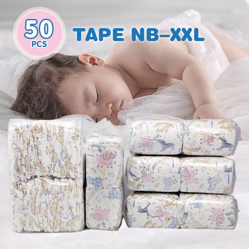 Dragon Baby 50pcs Disposable Diapers Tape NB-2XL Baby diaper for ...