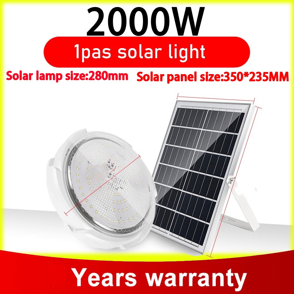 2000W Solar Ceiling Light Indoor Outdoor LED Solar light Waterproof ...