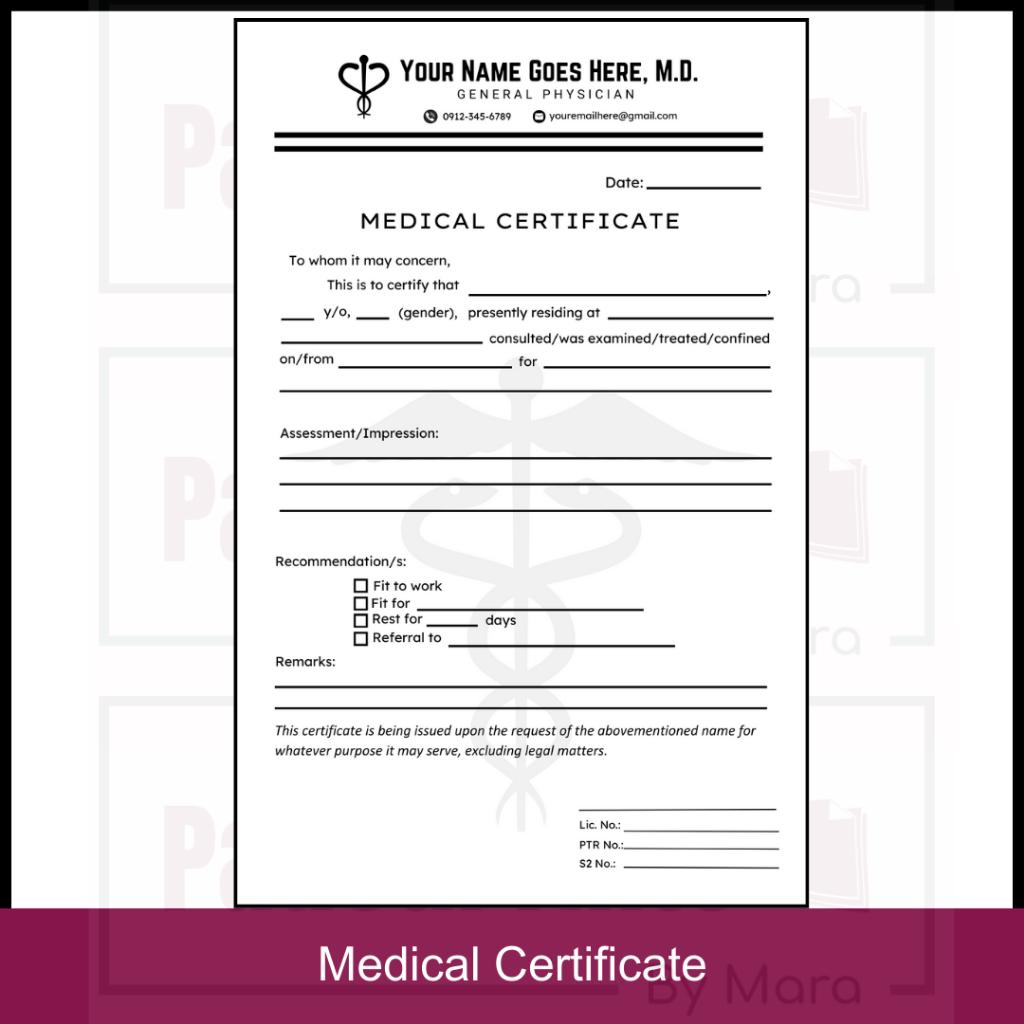 Generic and Customized Rx Pads, Med Cert, Referral Letter (100 leaves ...