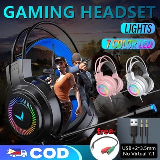 G7 RGB Wired Gaming Headphones Noise Cancellation Gaming Headset With ...