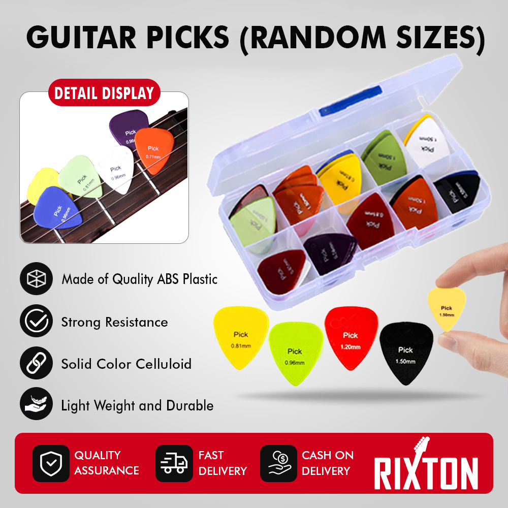 RIXTON Guitar Picks Random Colors for Acoustic Electric Bass Folk ...