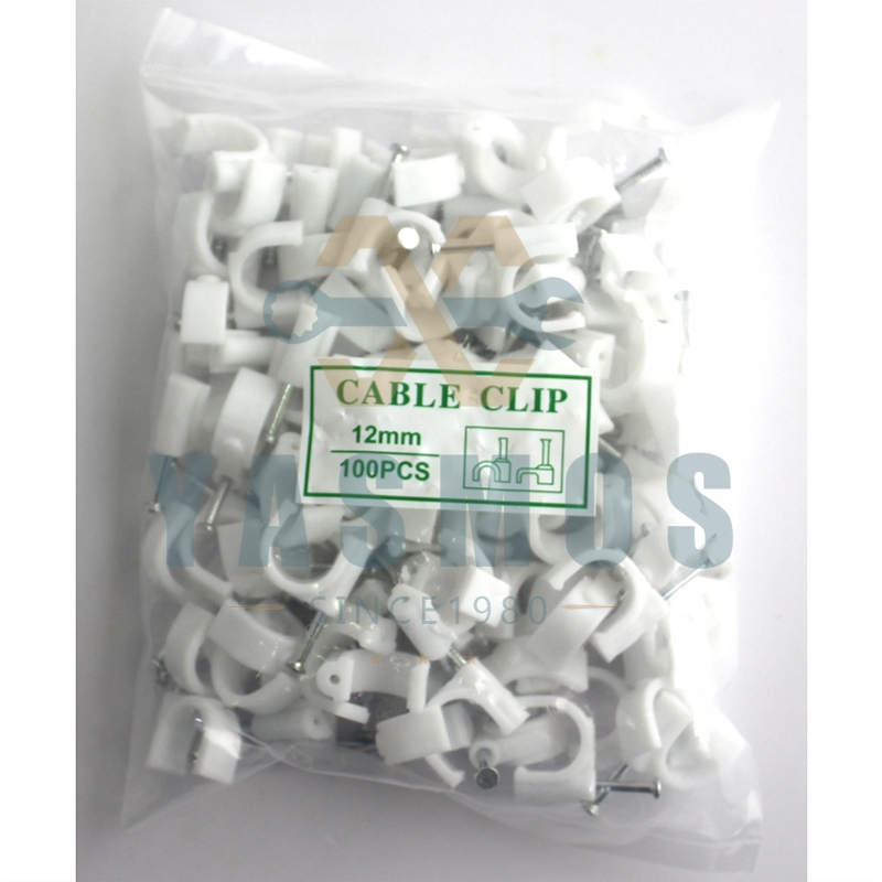 100PCS PVC Cable Clip Round And Flat 5mm-14mm Telephone Wires Nail Clips 100pcs/Per Pack ...