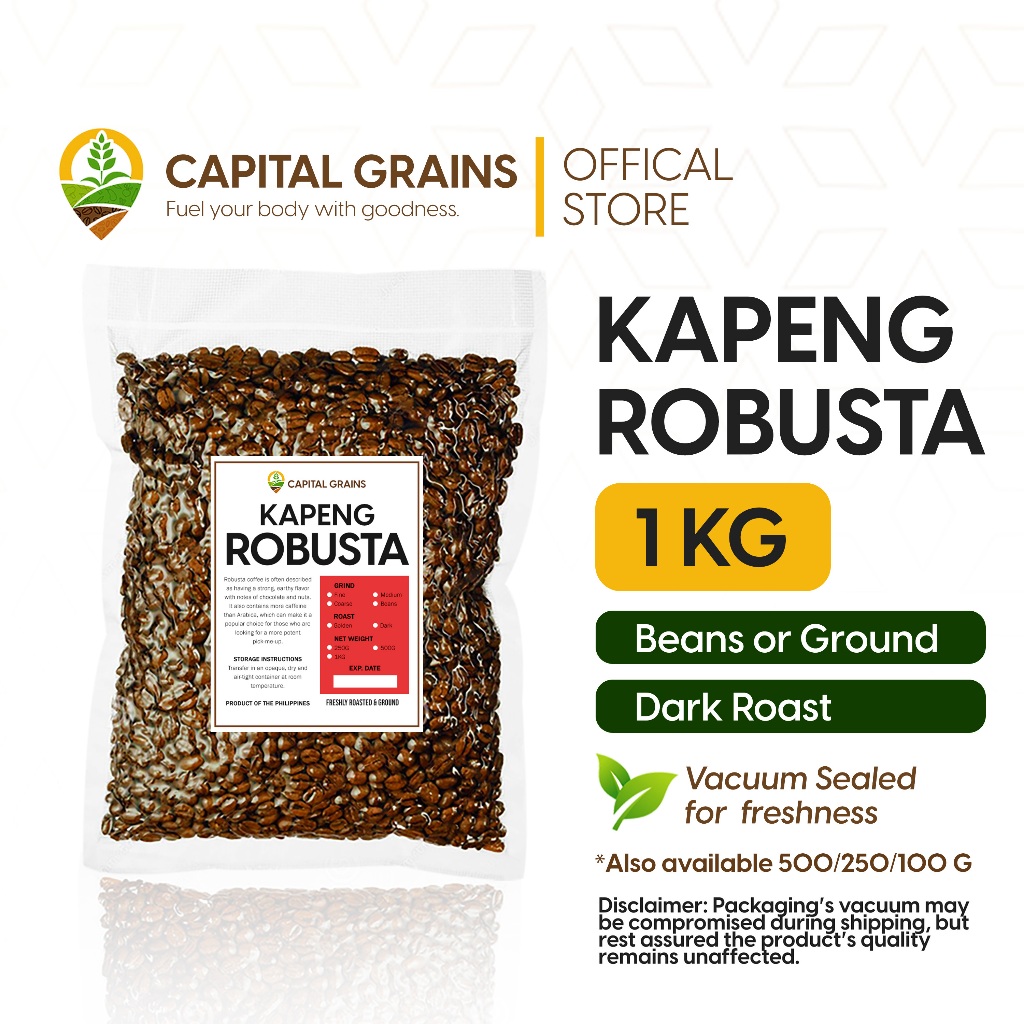 [CG] 1 KG Kapeng Robusta Coffee Beans Ground Dark Roast 1000G by ...