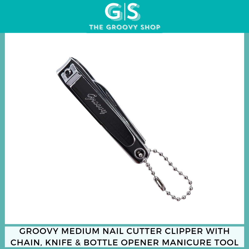 Groovy Medium Nail Cutter Clipper With Chain, Knife & Bottle Opener ...